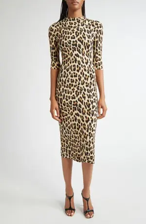 Alice + Olivia Delora Print Knit Midi Dress