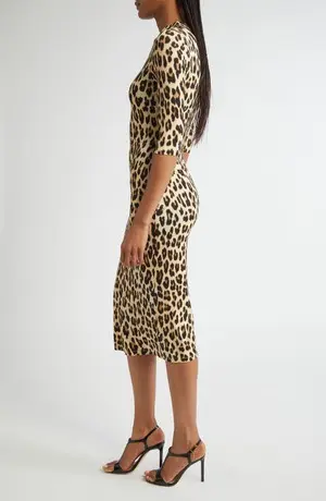 Alice + Olivia Delora Print Knit Midi Dress