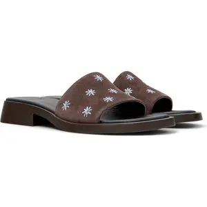 Women's Dark Brown Slides Sandals