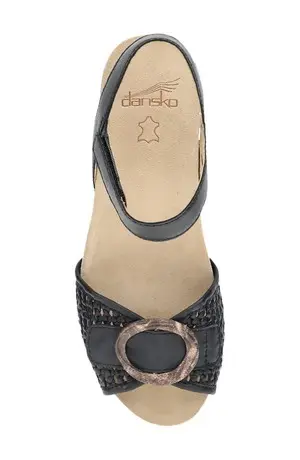 Dansko Stella Ankle Strap Platform Wedge Sandal - Black