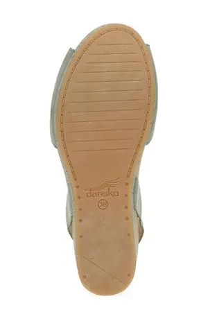 Dansko Stella Ankle Strap Platform Wedge Sandal - Sage Milled Nubuck