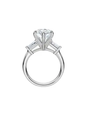 BLISS DIAMOND 1/2ct Certified Pear & Baguette Lab-grown Diamond Ring In 14k Gold