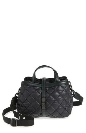 Mz Wallace Mini Astor Diamond Quilted Bag - Black