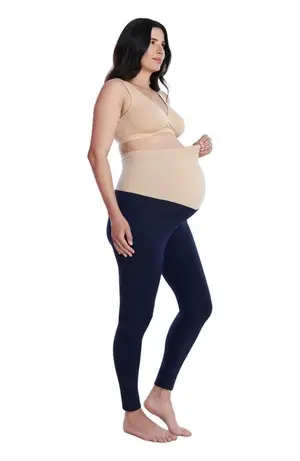 Motherhood Maternity Essential Stretch Secret Fit Over The Belly Maternity Tights - Navy