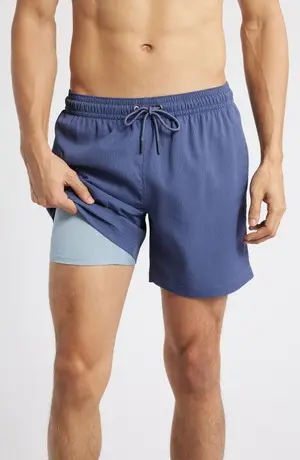CHUBBIES The Sketches 5.5-inch Ribbed Swim Trunks - Navy