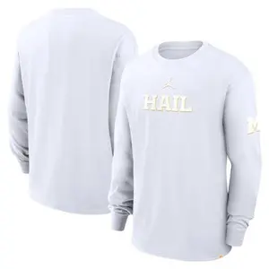 JORDAN BRAND Michigan Wolverines 2-hit Statement Max90 Long Sleeve T-shirt - White