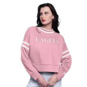 STARTER Philadelphia Eagles Power Play Cropped Pullover Sweatshirt