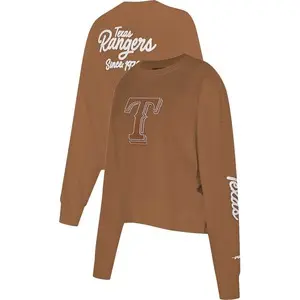 PRO STANDARD Texas Rangers Paint The City Pullover Cropped Sweatshirt