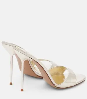 Paris Texas Lidia 105 Mirrored Leather Mules - Gold