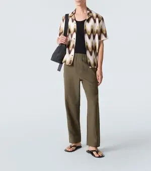 Commas Mid-rise Straight Pants - Green