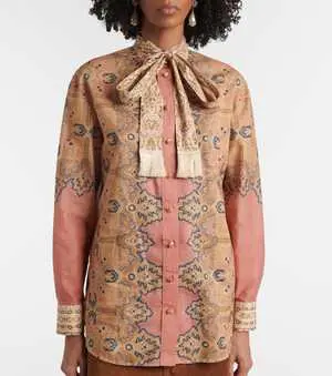 Valentino Garavani Voyage Imaginaire Cotton Muslin Blouse