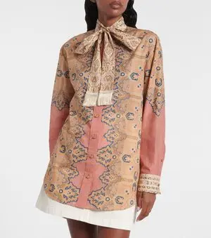 Valentino Garavani Voyage Imaginaire Cotton Muslin Blouse