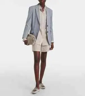 Brunello Cucinelli Monili Suede Driving Mules - Beige