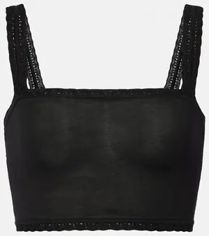 Dolce & Gabbana Knitted Silk Crop Top - Black