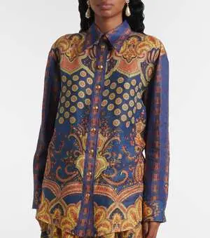 Valentino Garavani Voyage Imaginaire Vlogo Linen Blouse - Multicoloured