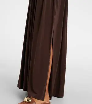 Max Mara Pleated Gathered Maxi Dress - Brown