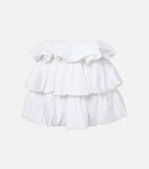 Noir Kei Ninomiya Tiered Cotton Miniskirt - White