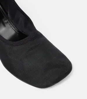 Dries Van Noten Ruffled Leather-trimmed Mesh Pumps