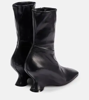 Dries Van Noten Leather Ankle Boots - Black
