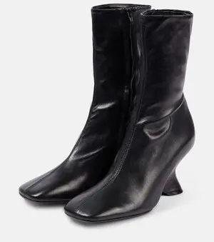 Dries Van Noten Leather Ankle Boots - Black