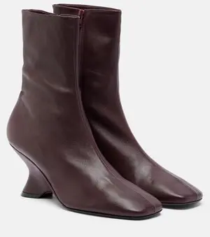 Dries Van Noten DRIES VAN NOTEN Leather Ankle Boots Burgundy