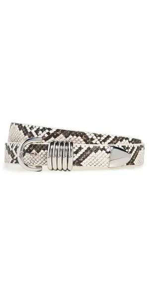 Good American Slim 5 Ring Belt - Black And White Snake Print