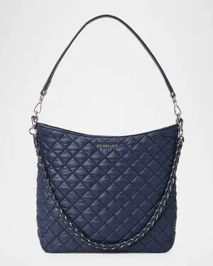 Mz Wallace MZ WALLACE Crosby Quilted Hobo Crossbody Bag - Navy