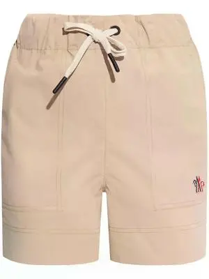 Moncler Logo-embroidered Shorts - Neutrals