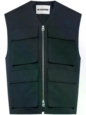 JIL SANDER Four-pocket Gilet - Black