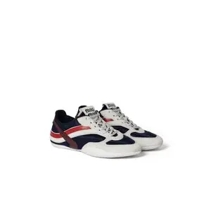 Miu Miu Gymnasium Technical Fabric And Suede Sneakers - Baltic Blue/amaranth