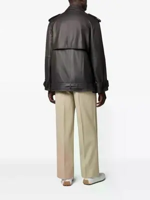 TOD'S Short Leather Trench Coat