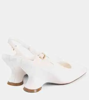 Dries Van Noten Leather Wedge Slingbacks