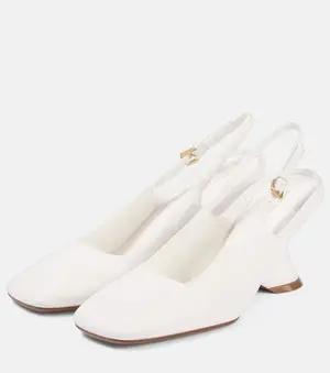 Dries Van Noten Leather Wedge Slingbacks