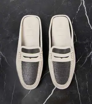 Brunello Cucinelli Monili Suede Mules