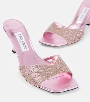 JIMMY CHOO Skye 70 Embellished Suede Mules