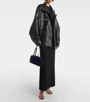 Khaite Simona Suede Shoulder Bag - Blue