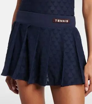 Tory Burch Pleated Terry Jacquard Miniskirt