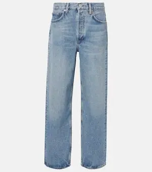 AGOLDE Henson Mid-rise Wide-leg Jeans - Blue