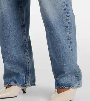 AGOLDE Henson Mid-rise Wide-leg Jeans - Blue