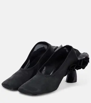 Dries Van Noten Ruffled Leather-trimmed Mesh Pumps