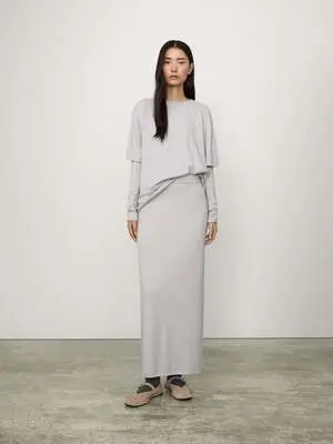 LISA YANG Charlotta Maxi Skirt Misty Grey