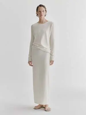 LISA YANG Charlotta Maxi Skirt - Salt