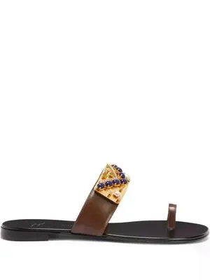 GIUSEPPE ZANOTTI Nefertiti Flat Sandals - Brown