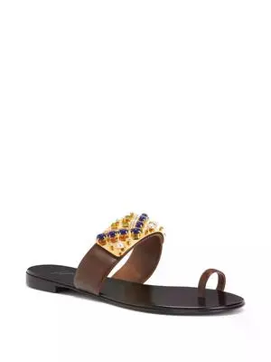 GIUSEPPE ZANOTTI Nefertiti Flat Sandals - Brown