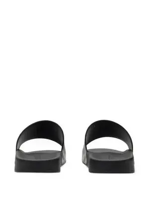 Burberry Check Print Slides - Black