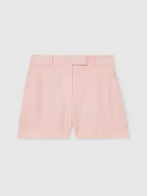 REISS Magda Mid-rise Tailored Shorts - Pink