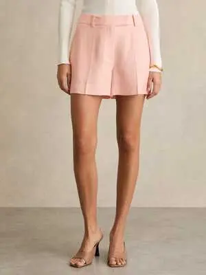 REISS Magda Mid-rise Tailored Shorts - Pink