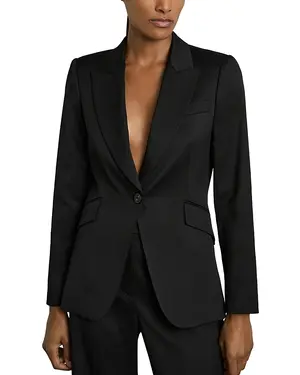 REISS Tailored Single-breasted Blazer - Black