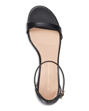 STUART WEITZMAN Nudist 35 Block Heel Sandals - Black