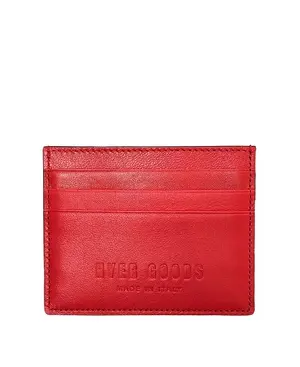 HYER GOODS Italian Leather Certo Card Wallet Red